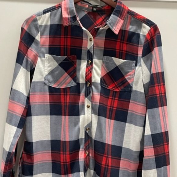 Staccato | Tops | Staccato Red And Blue Plaid Buttondown | Poshmark